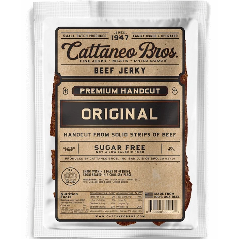 Cattaneo Bros. Premium Handcut Original Beef Jerky, 4oz – JerkyGent