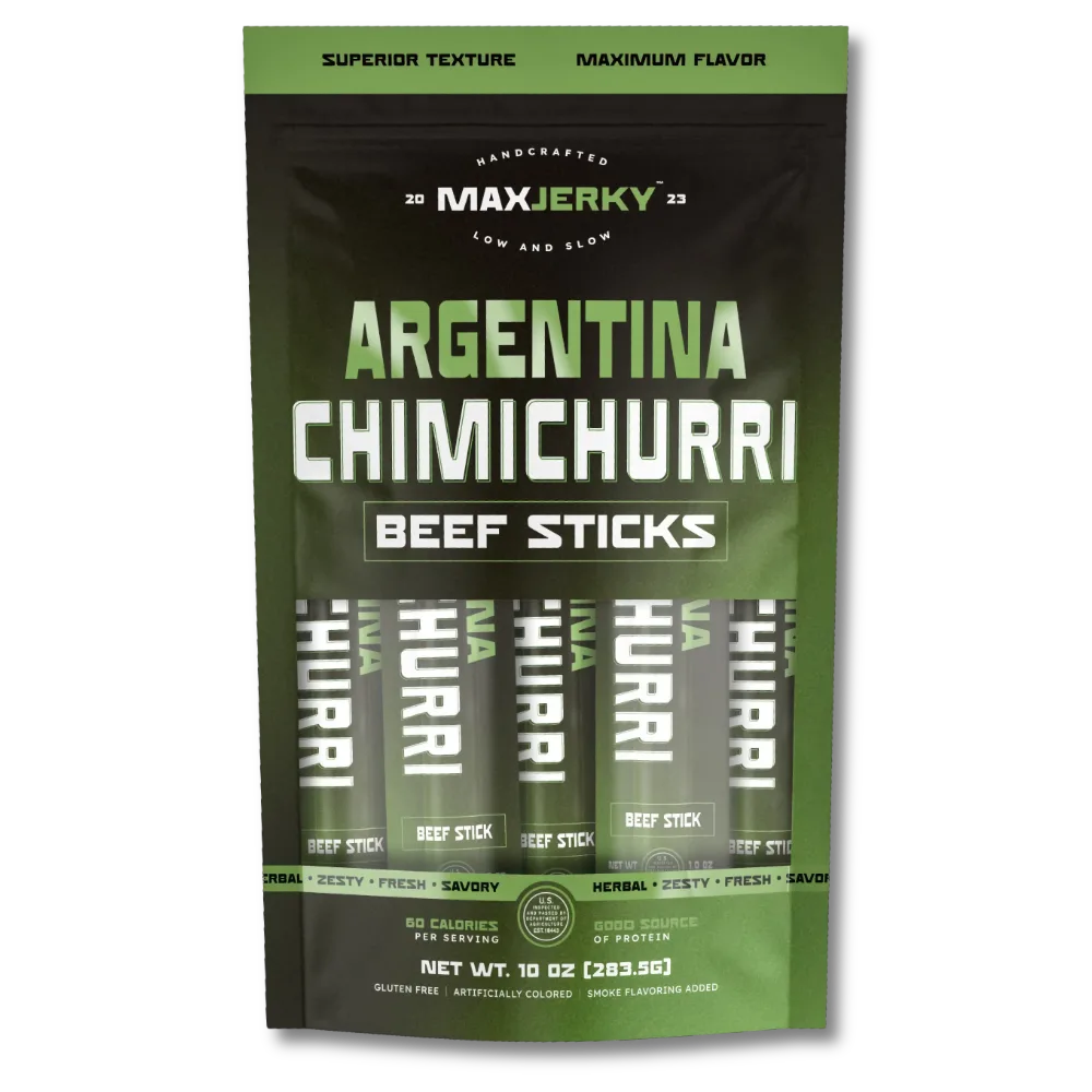 Max Jerky Argentina Chimichurri Beef Sticks, 10-Pack – JerkyGent