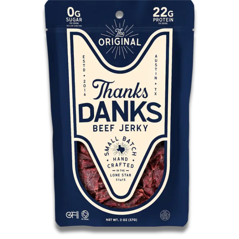 Thanks Danks Beef Jerky Original, 2.0-oz | JerkyGent