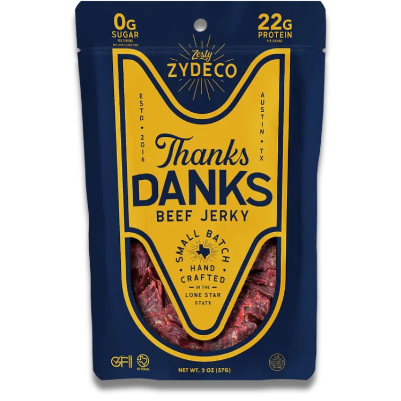 Thanks Danks Beef Jerky Zydeco Cajun, 2.0-oz | JerkyGent