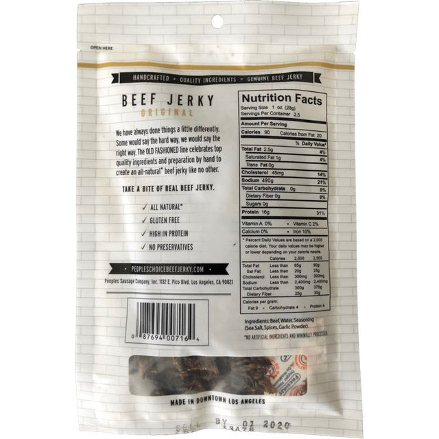 People's Choice Old Fashioned Original Beef Jerky, 2.5-oz | JerkyGent